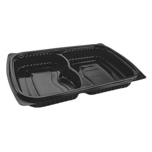 1250ml Black Microwave Containers 2-Div Somoplast 821 Bulk Takeaway ...