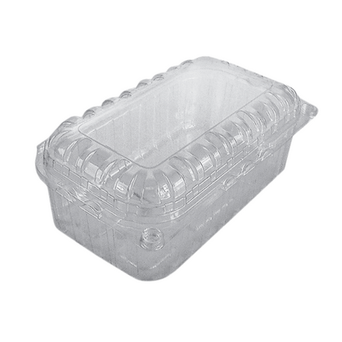 Disposable Fruit Punnet 1kg Clear PET Hinged Lid Wholesale - 630 Pack