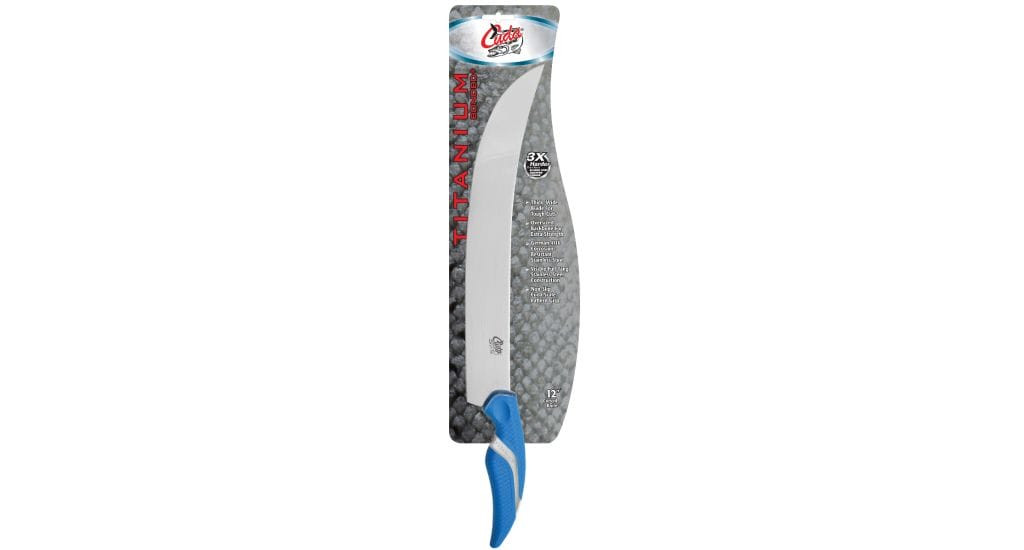 10" Titanium Bonded Curved Blade Knife | Cuda | Baits.com