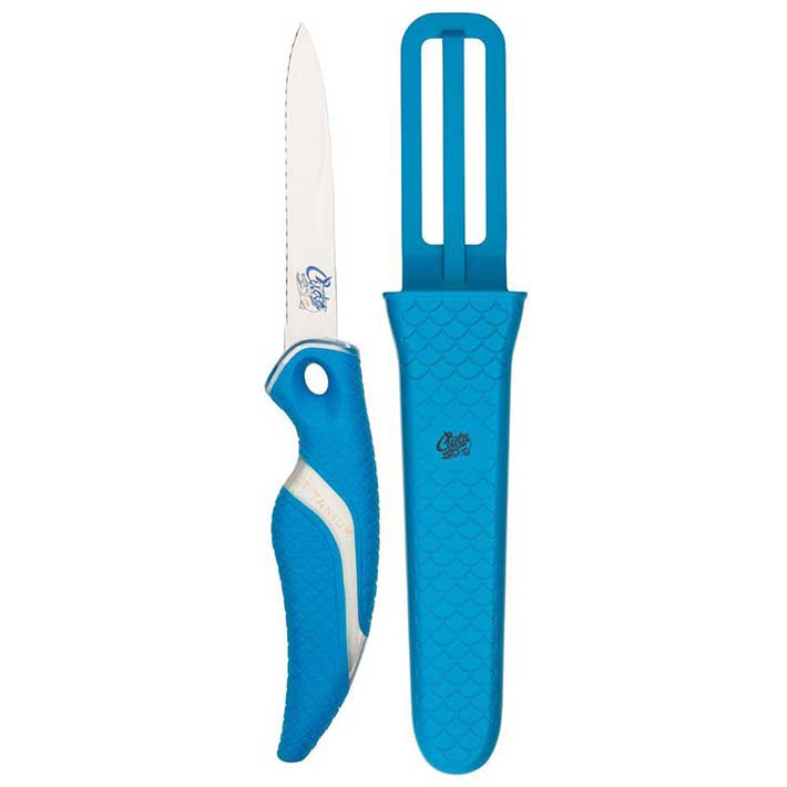 3" Titanium Bonded Net Knife with Sheath | Cuda | Baits.com