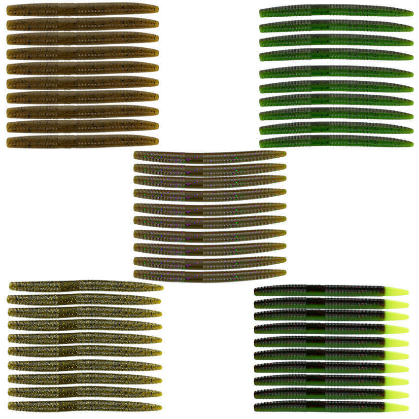 5" Senko Green Pumpkin Bundle - 50pc Assortment | Yamamoto | Baits.com