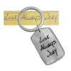Handwriting Military Tag Key Chain Pewter