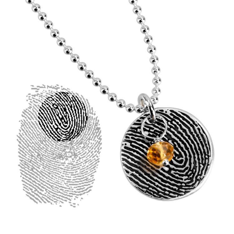 Fingerprint Jewelry Made With Your Loved One's Actual Fingerprints