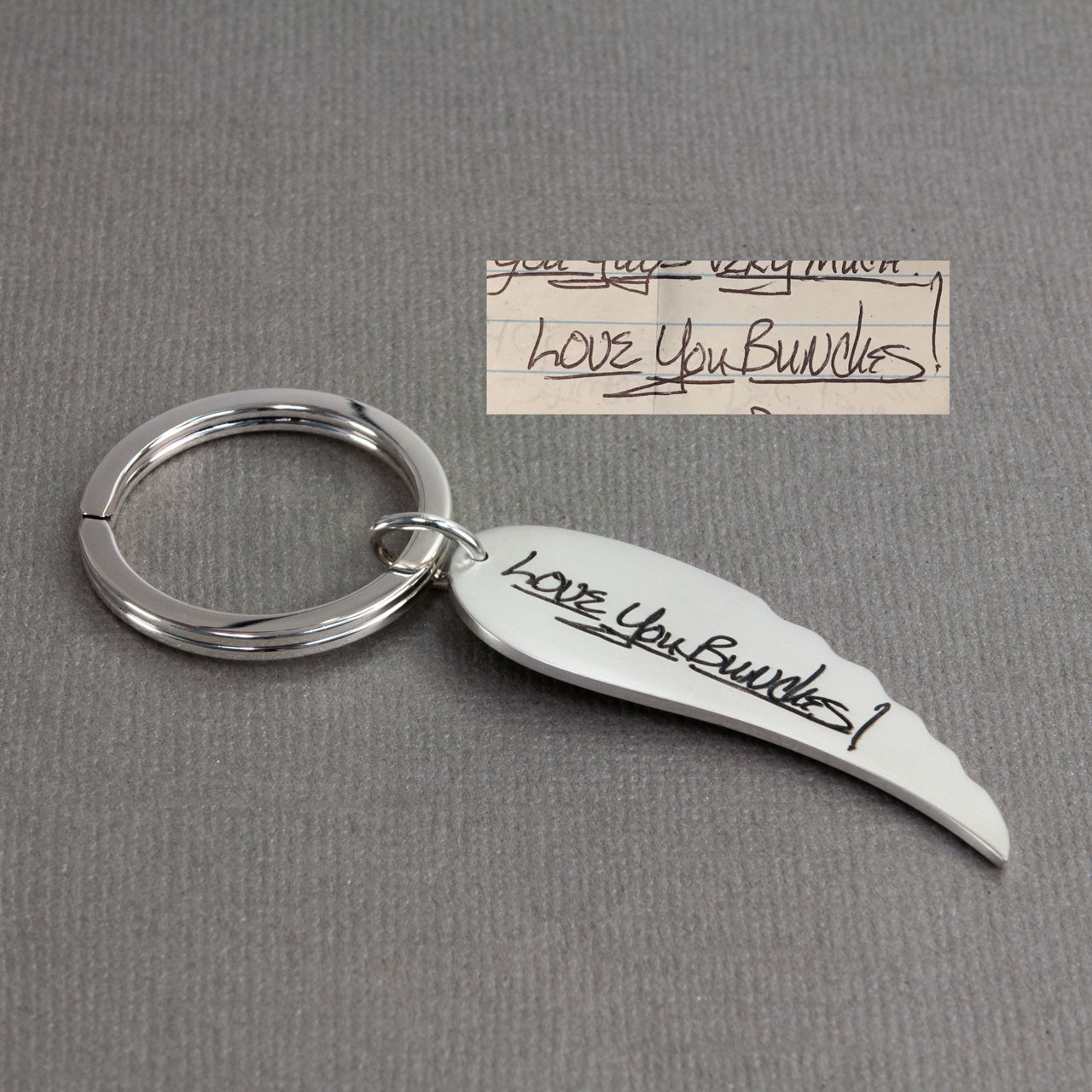 Angel Wing Handwriting Key Ring