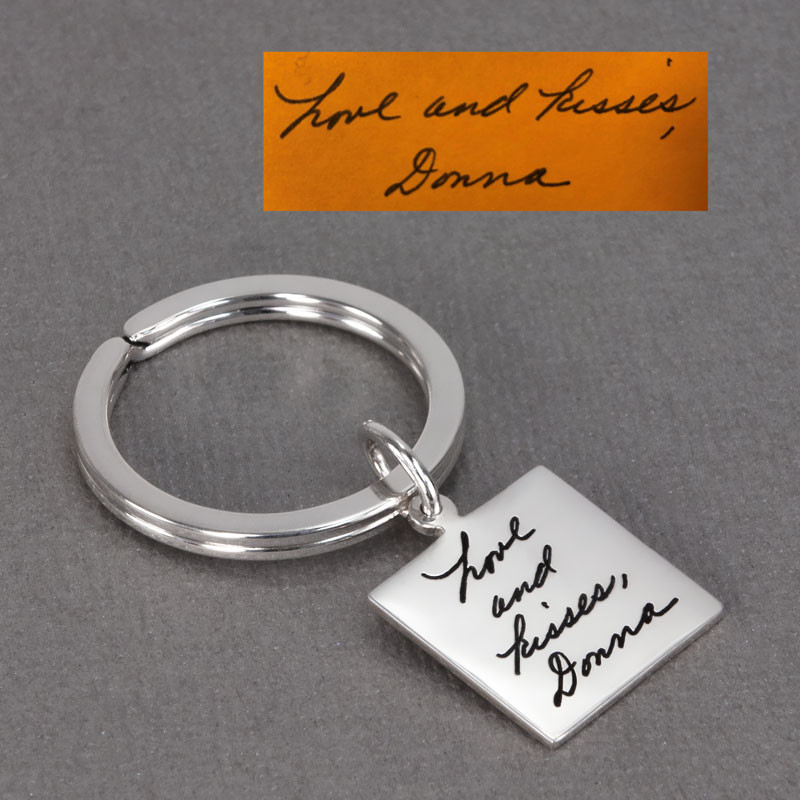 Square Handwriting Key Ring - Heart On Your Wrist