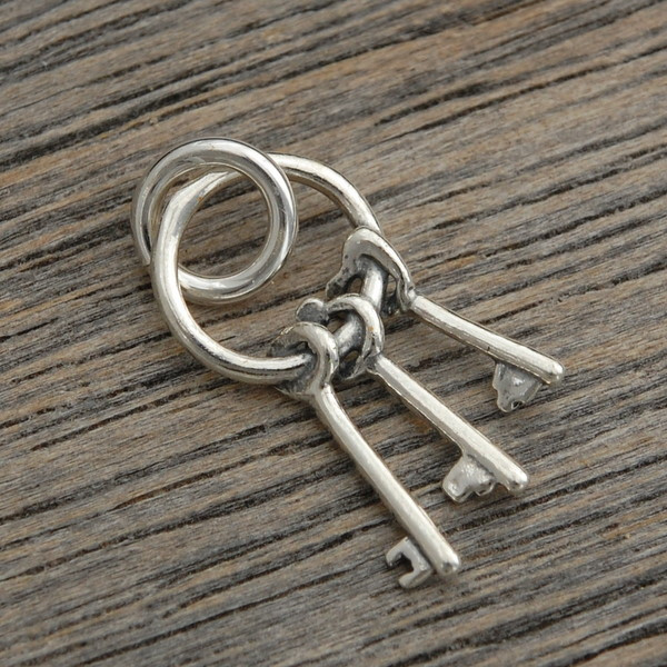 Hand Stamped Sterling Silver Large Disc Key Ring