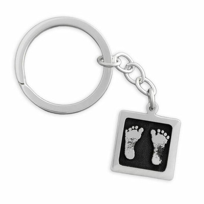 Etched Baby Feet Keyring