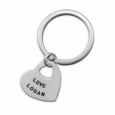 Personalized Heart Key Ring