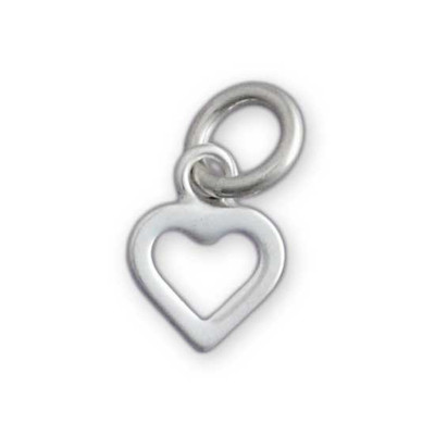 Small Open Heart Sterling Silver Charm