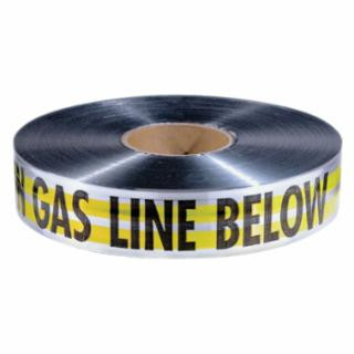 Premium Detectable Warning Tapes, Caution Gas Line Below, 2 in, Yellow ...
