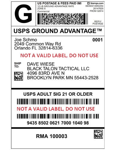 Pre-Paid Kuna Shipping Label