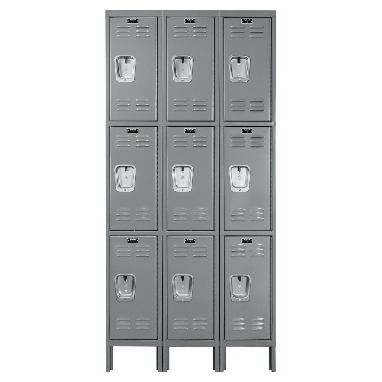 Hallowell® Premium Metal Locker - Triple Tier - 3 Wide - 9 Doors ...