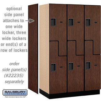 15" Wide Double Tier 'S' Style Designer Wood Locker - 3 Wide - 6 Feet ...