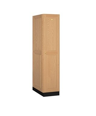 16" Wide Single Tier Solid Oak Executive Wood Locker - 1 Wide - 6 Feet ...