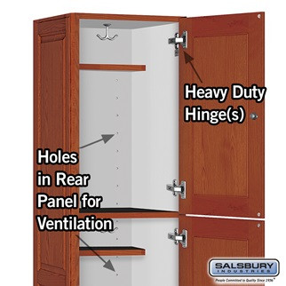 16" Wide Triple Tier Solid Oak Executive Wood Locker - 1 Wide - 6 Feet ...