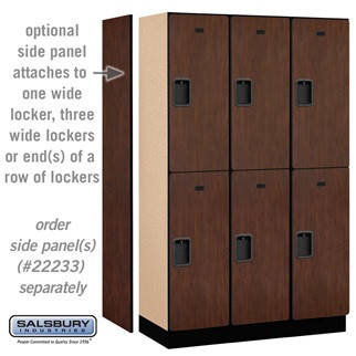 15" Wide Double Tier Designer Wood Locker - 3 Wide - 6 Feet High - 18 ...