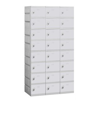 12" Wide Eight Tier Plastic Locker - 3 Wide - 6 Feet High - 18 Inches ...