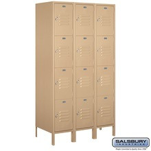 Four Tier Extra Wide 15" Metal Lockers for Athletic Facilities | Locker ...