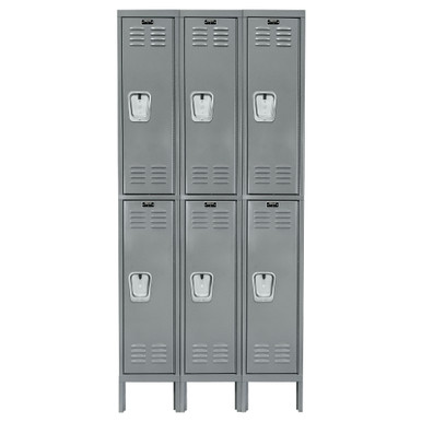 Hallowell® Premium Metal Locker - Double Tier - 3 Wide - 6 Doors ...
