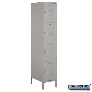 18" Wide Four Tier Standard Metal Locker - 1 Wide - 6 Feet High - 21 ...