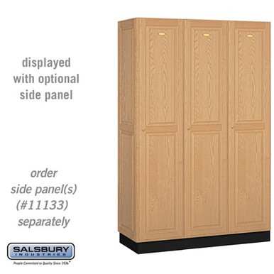16" Wide Single Tier Solid Oak Executive Wood Locker - 3 Wide - 6 Feet ...