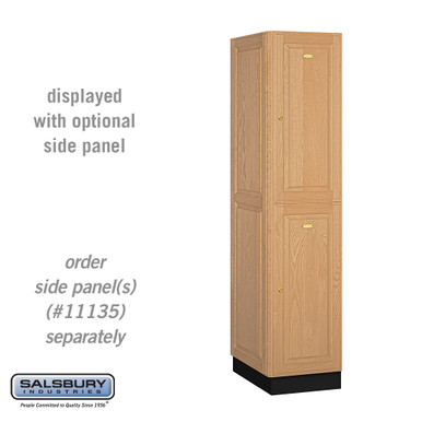 16" Wide Double Tier Solid Oak Executive Wood Locker - 1 Wide - 6 Feet ...