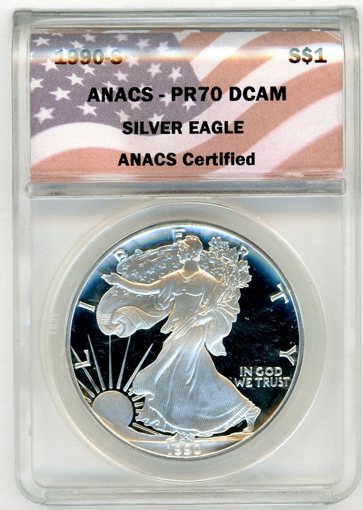 1990-S Proof ASE PR70DCAM ANACS flag label - Capitol Mint