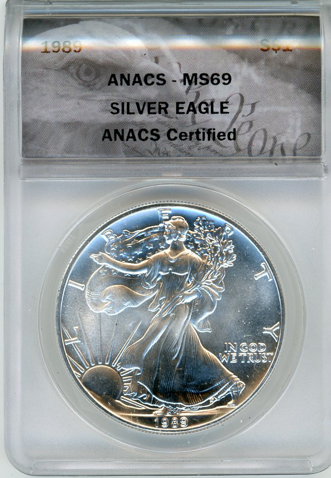 1989 ASE MS69 ANACS Silver Eagle ANACS Certified - Capitol Mint
