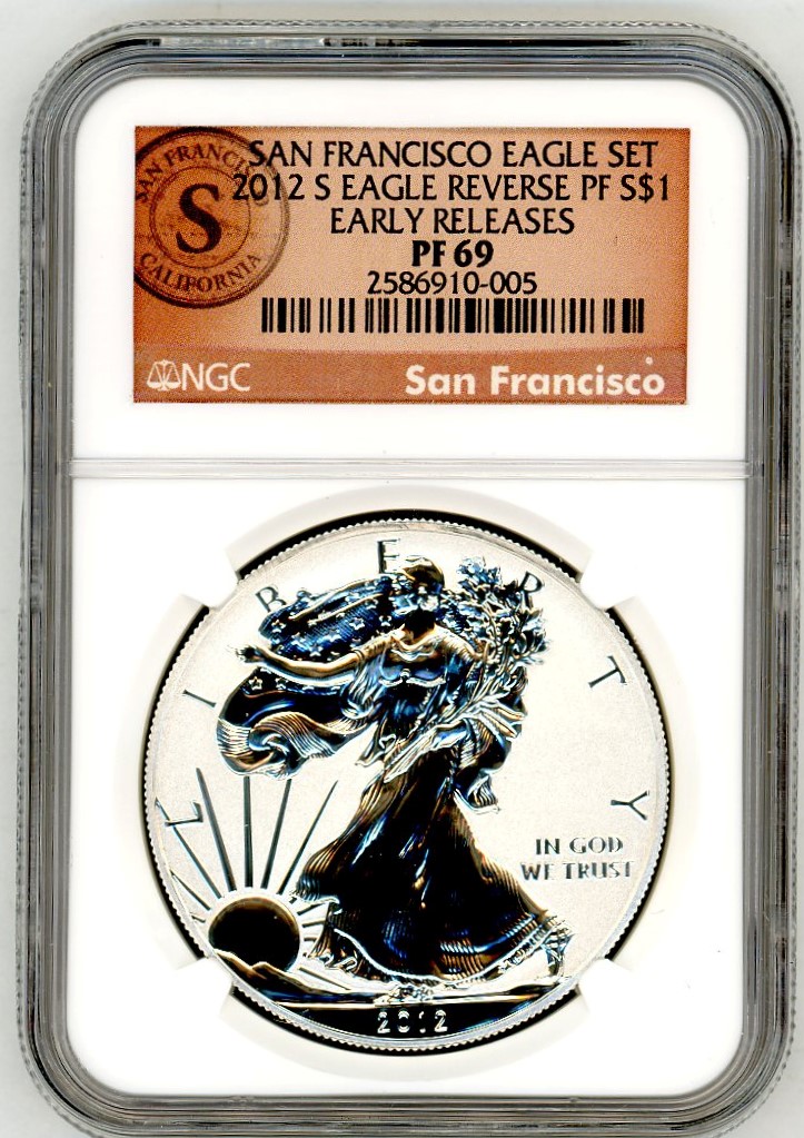 2012 S Rev. Proof ASE PF69 NGC San Francisco Eagle Set Early Releases ...
