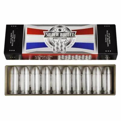 45 Caliber 1 OZ Silver Bullet Bullion 10 Pack - Capitol Mint