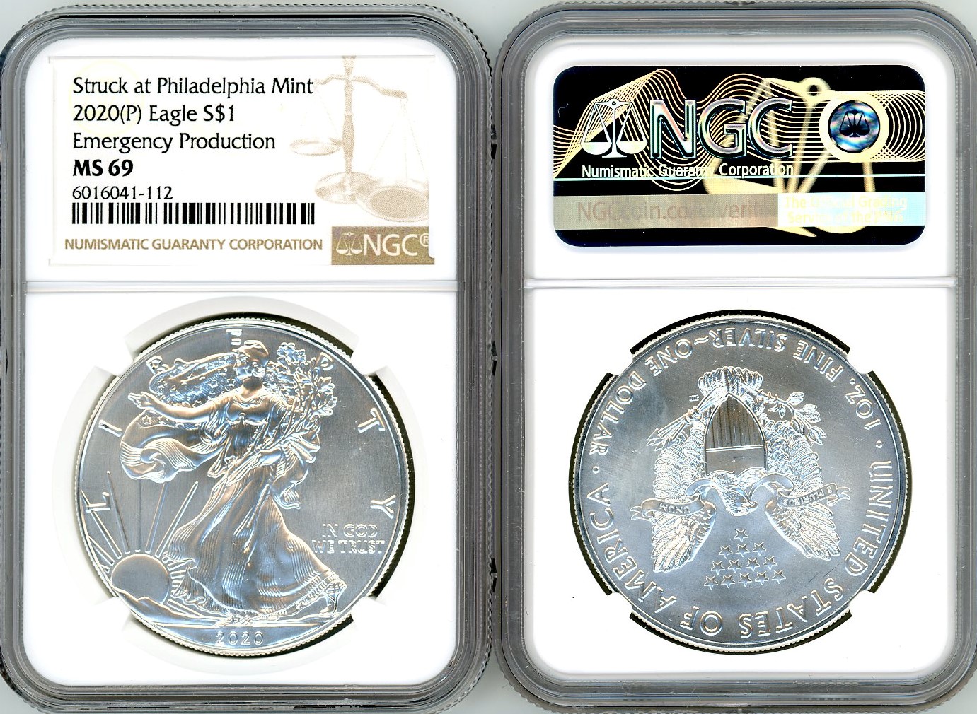 2020 (P) ASE MS69 NGC Struck at Philadelphia Mint Emergency Production ...