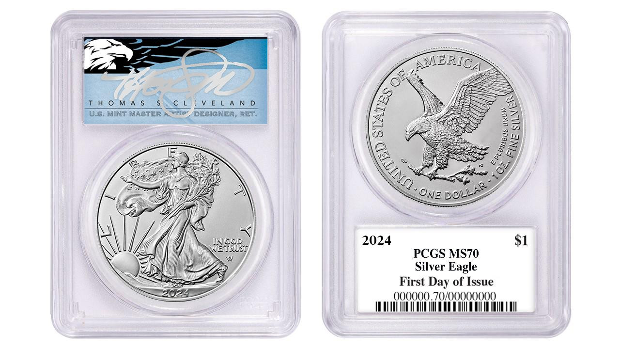 2024 ASE MS70 PCGS FDOI T. Cleveland blue eagle - Capitol Mint