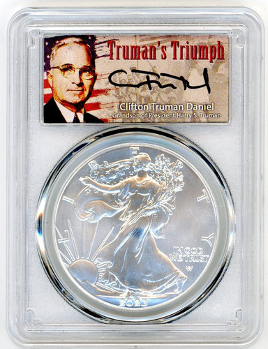 2023 ASE MS70 PCGS FDOI Truman's Triumph label signed by Clifton Truman ...