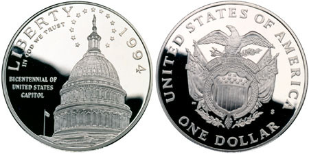 1994 U.S. Capitol Proof Silver Dollar - Capitol Mint