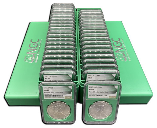 1986-2023 American Silver Eagle Complete Set MS70 NGC From US Mint ...