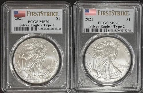 2021 ASE Type & Type 2 MS70 PCGS flag First Strike