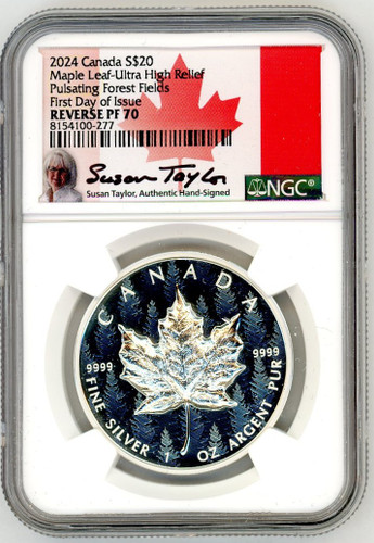 2024 Canada 1oz. Silver $20 Maple Leaf-Ultra High Relief Pulsating ...