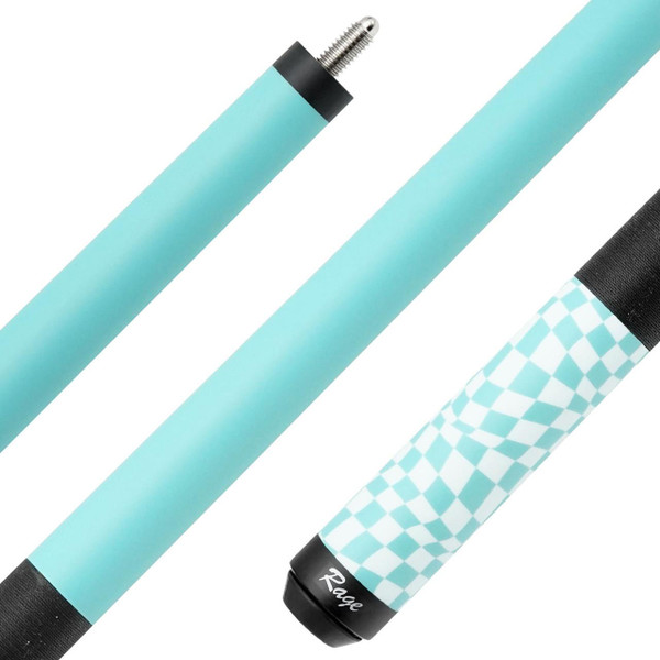 Rage RG07 Sky Blue Checker Flag Pool Cue | FCI Billiards