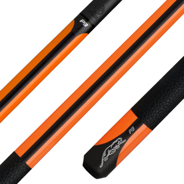 Predator P3 Orange Flare Pool Cue - Leather Wrap