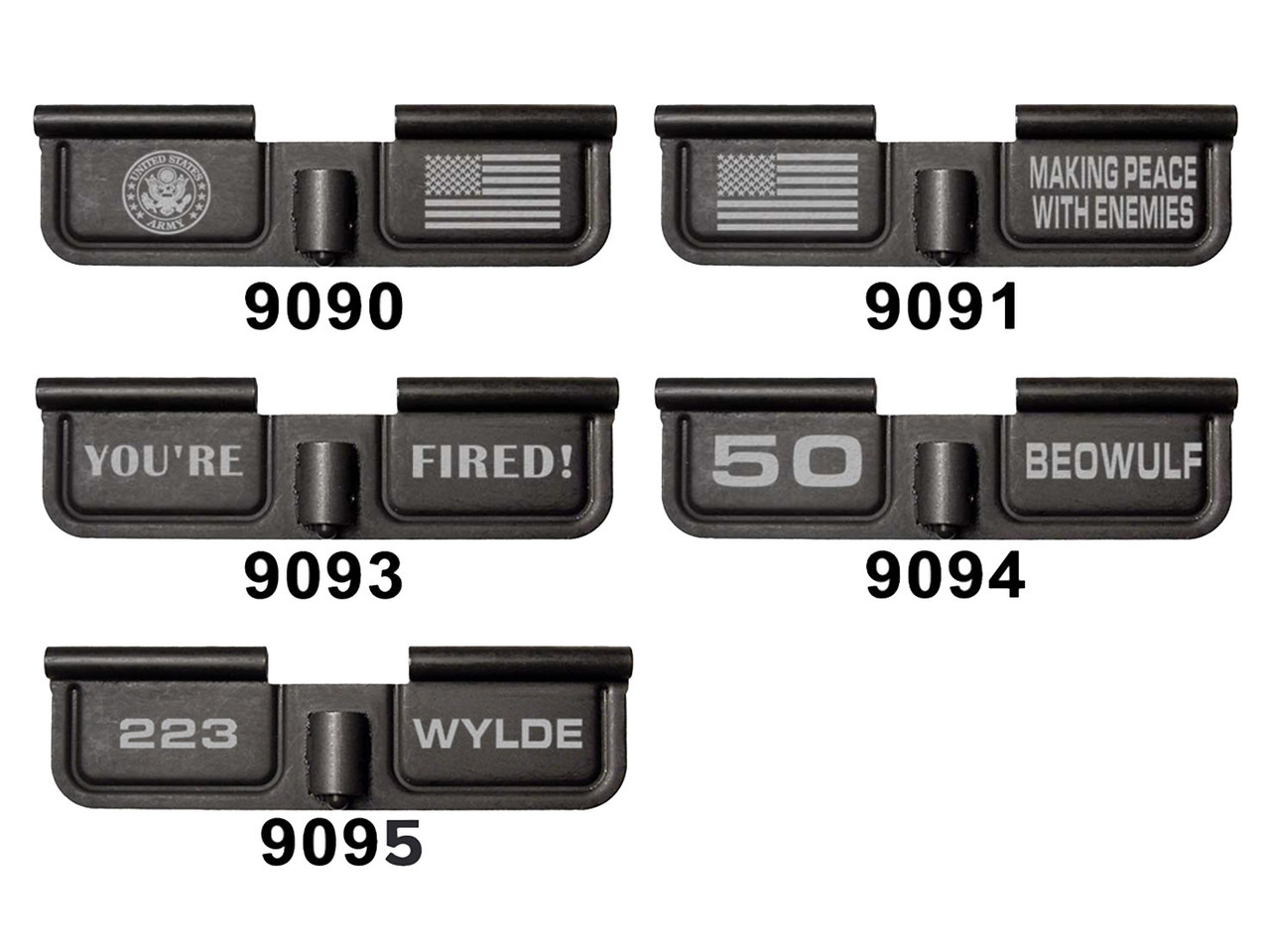 NDZ AR Ejection Port Dust Cover Black, Lasered (15) Beowulf & More