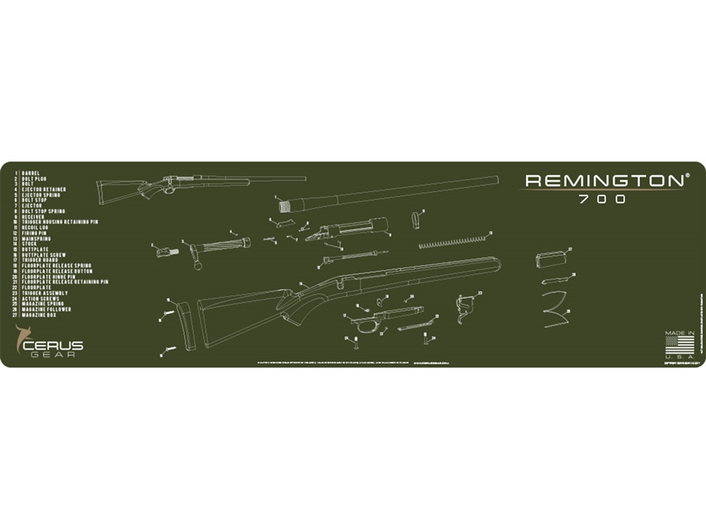 Cerus Gear Gun Mat For Remington 700 Schematic Promat Olive Drab Green ...