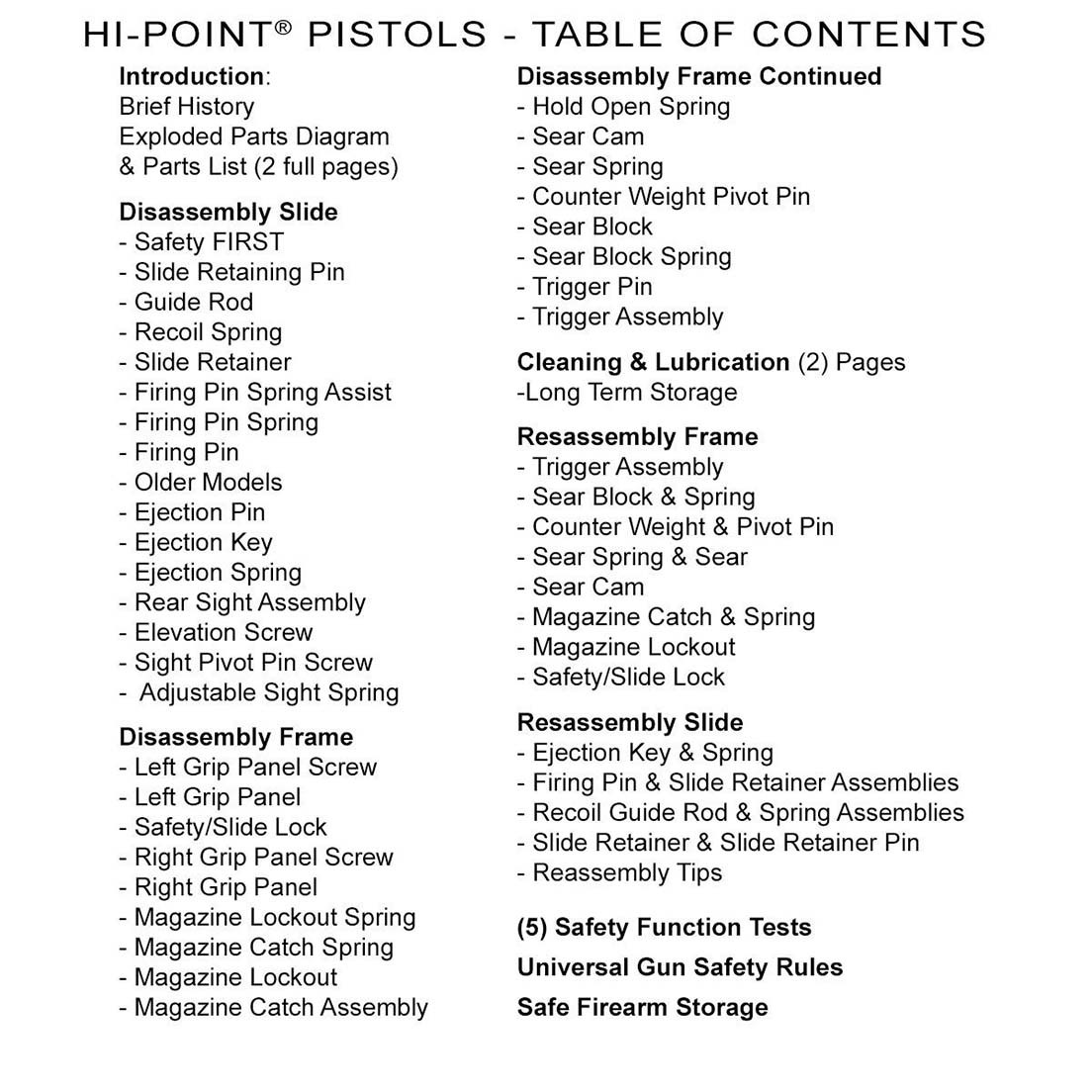 Gun Guides for Hi-Point Pistols, JHP JCP C CF | NDZ Performance