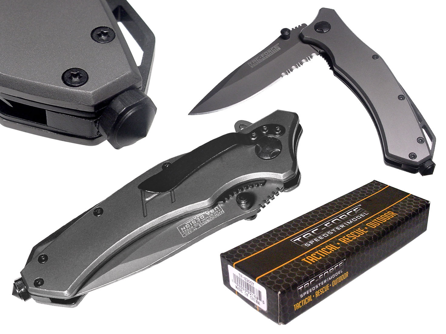 TAC-FORCE 3.25" Spring Assisted Pocket Knife TF820GY (*LZ)