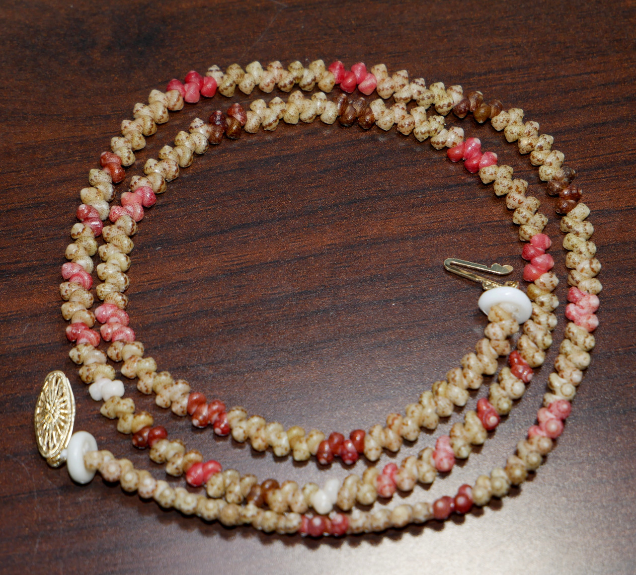 19 ¼" Single-Strand Niʻihau Kahelelani Shell Lei #924
