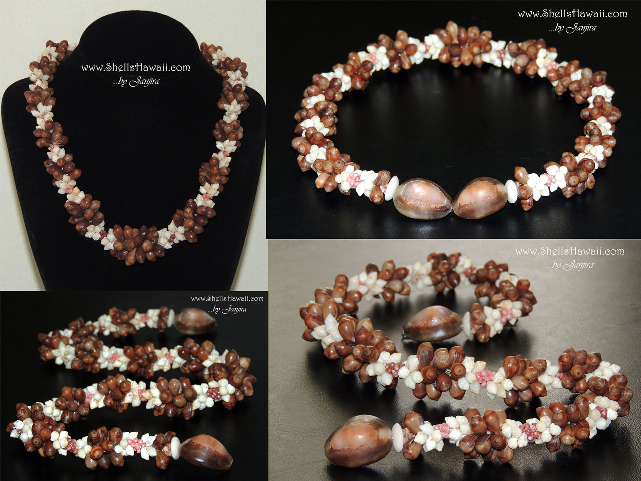 Poleho, Momi & Kahelelani Shell Lei - ShellsHawaii.com