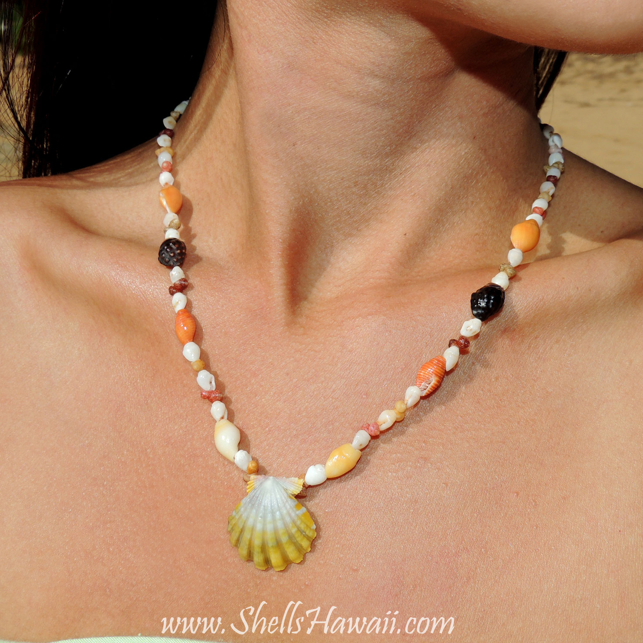 Moonrise & Hawaiian seashell Lei - ShellsHawaii.com