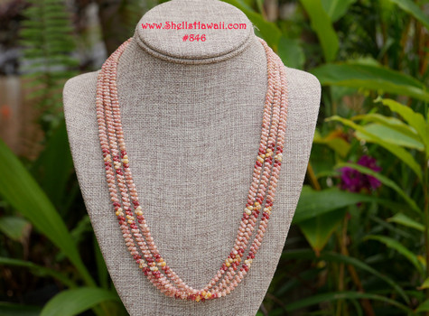 Made to order! triple strands Kahelelani shell necklace #846 ...