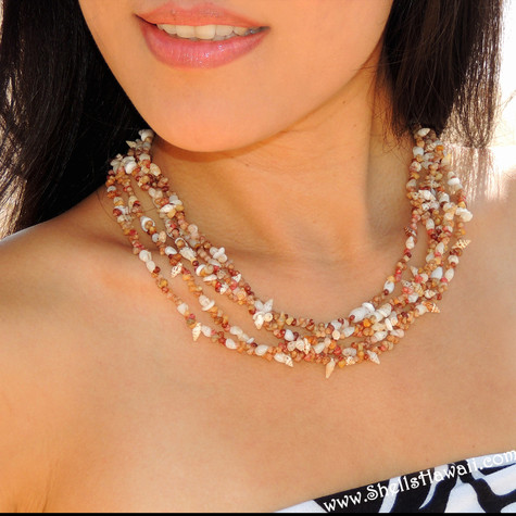 5 strand Kahelelani and Hawaiian seashells - ShellsHawaii.com