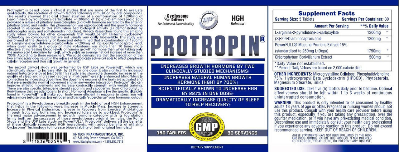 Hi Tech Pharmaceuticals Protropin HGH Releaser Protropin Supplement