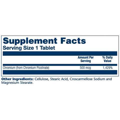 Solaray CHROMIUM Picolinate 500mcg 60 Tablets